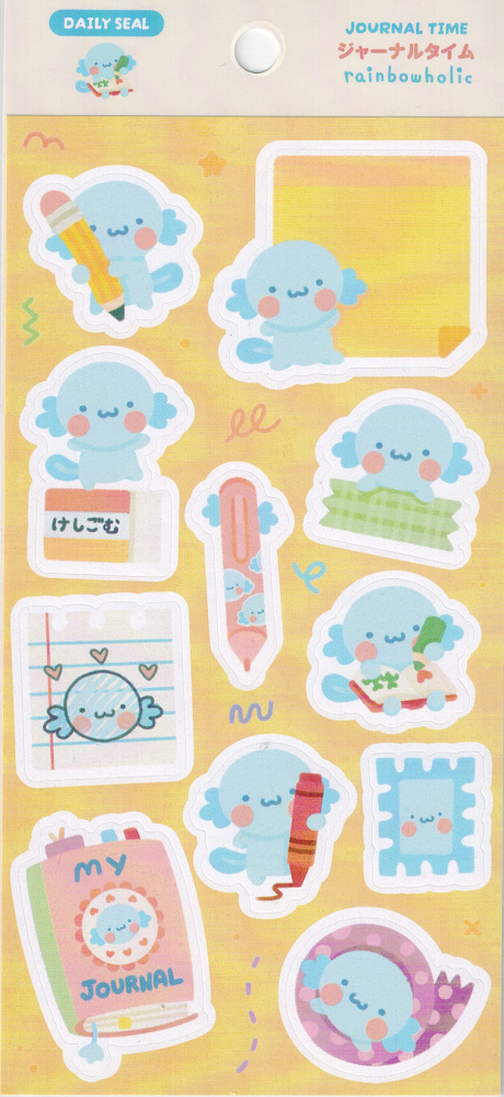 Axolotl Journal Time Stickers by Rainbowholic *NEW! | EverythingSmells